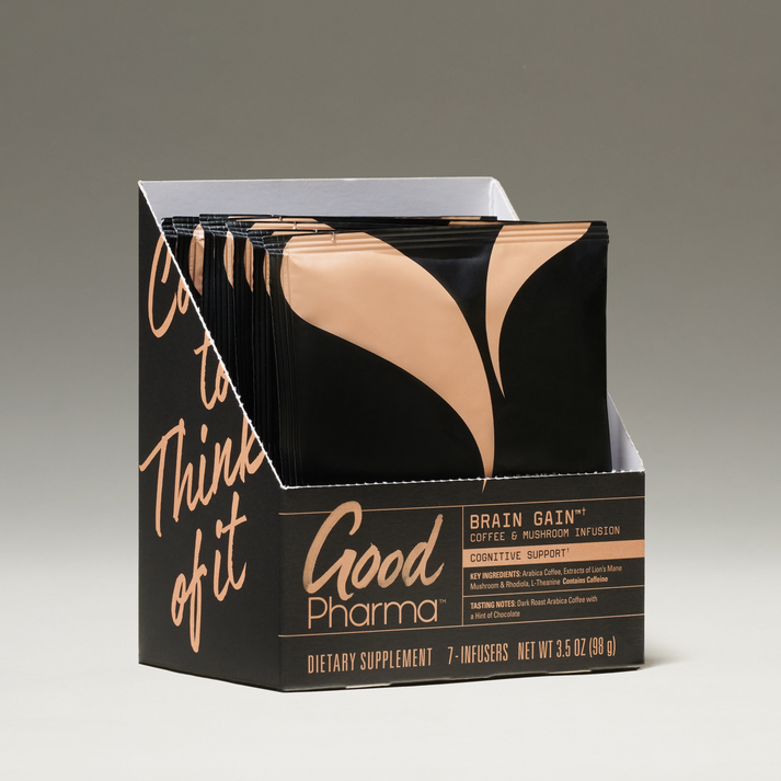 Functional Mushroom Coffee for Cognition | Brain Gain™ | Good Pharma ...